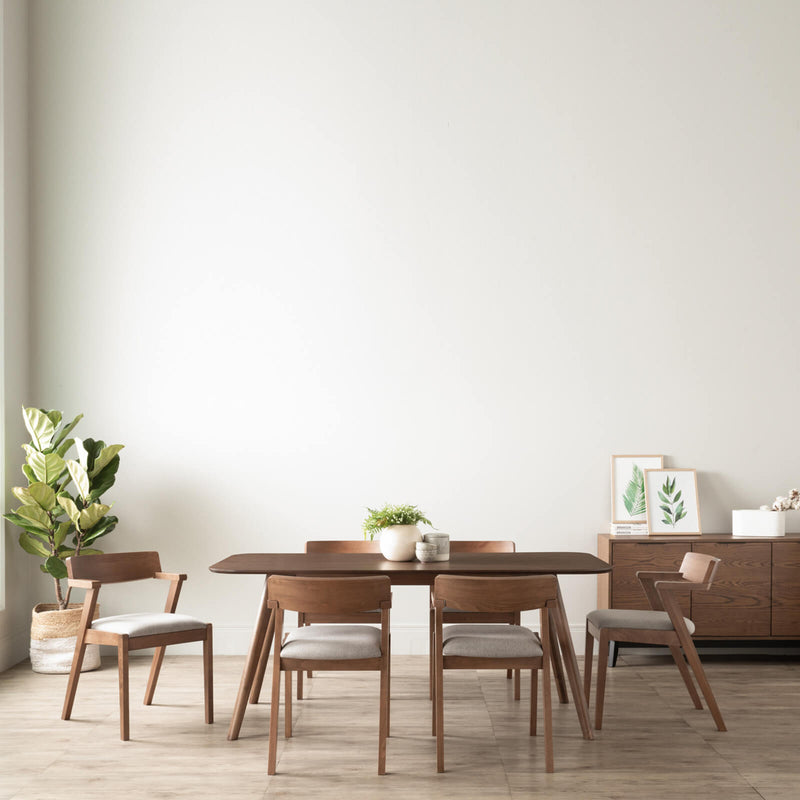 Granada | Modern Natural Walnut 1.8m Wooden Rectangular Dining Table