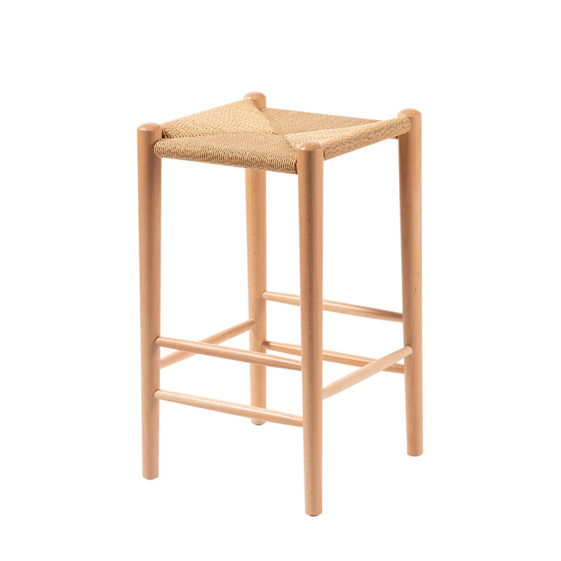 Oceanside | Coastal Commercial Wooden Backless Rattan Bar Stools