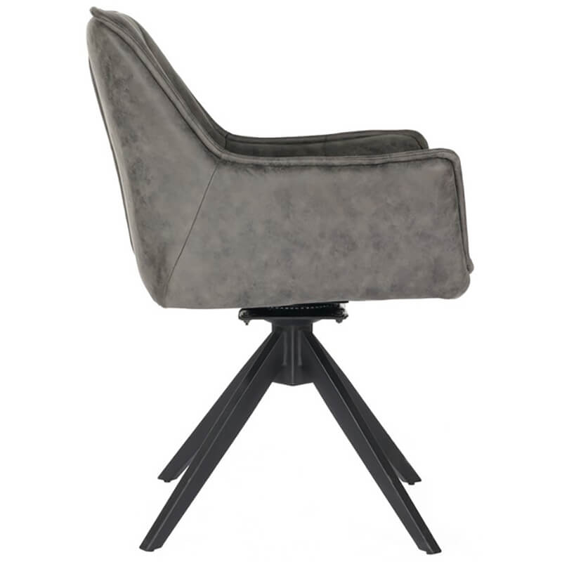 Modern Swivel Ultra Suede Fabric Dining Chairs With Arms | Monaco