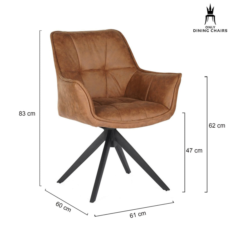 Modern Swivel Ultra Suede Fabric Dining Chairs With Arms | Monaco